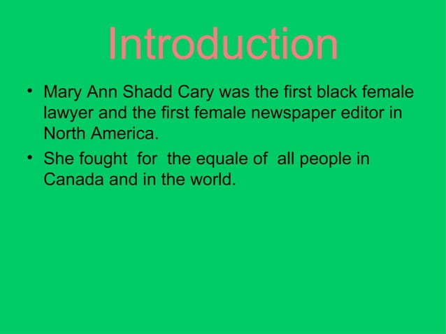 MARY ANN SHADD | PPT