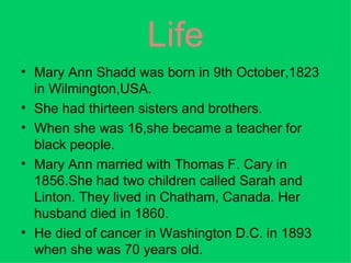 MARY ANN SHADD | PPT