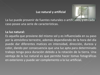 Tipos de Luz | PPT