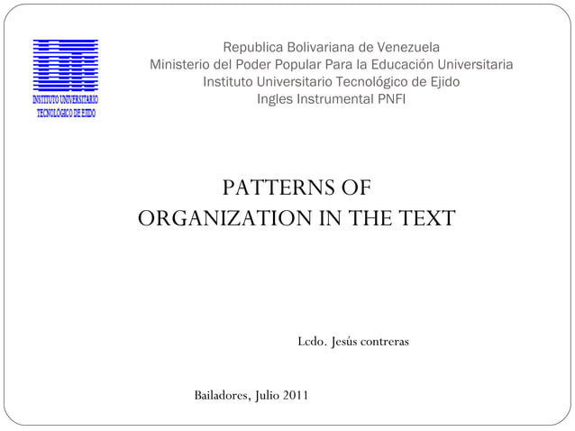 pattern of organization | PPT