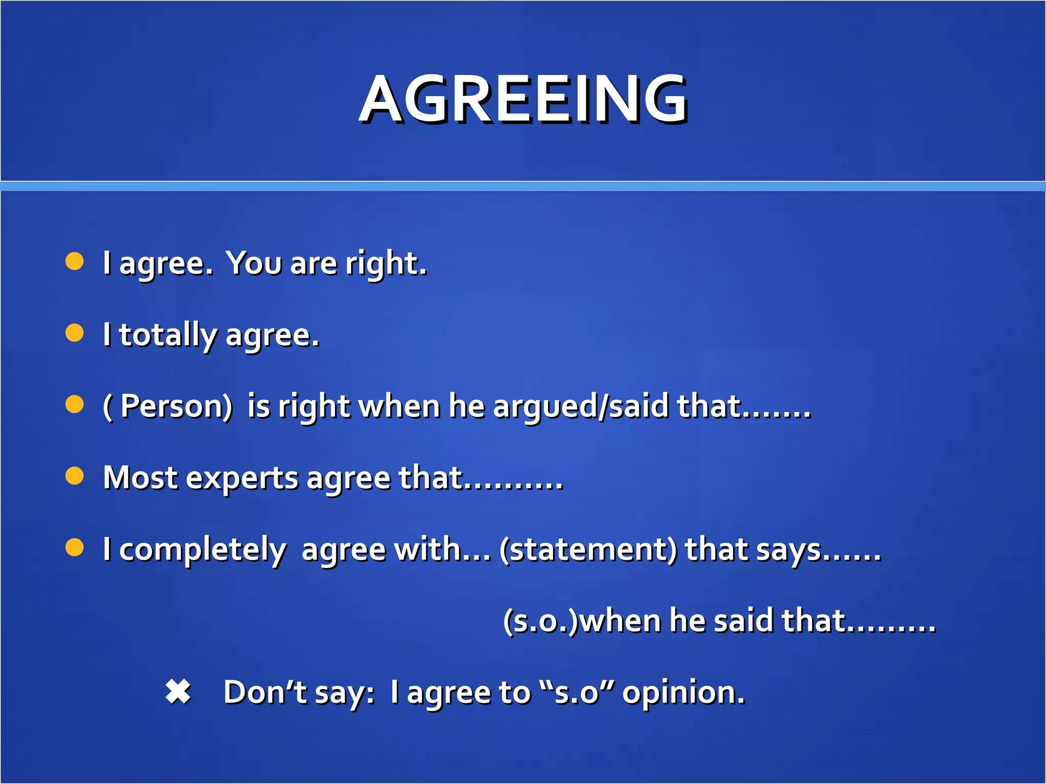 Agreeing / Disagreeing | PPT | Political Issues & policy | Politics