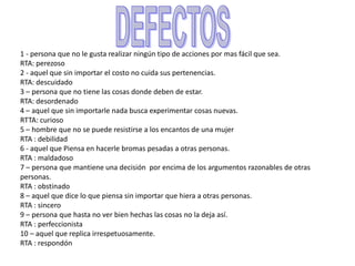 70 Cualidades Y Defectos De Un Ser Humano Cuadro Comparativo ...