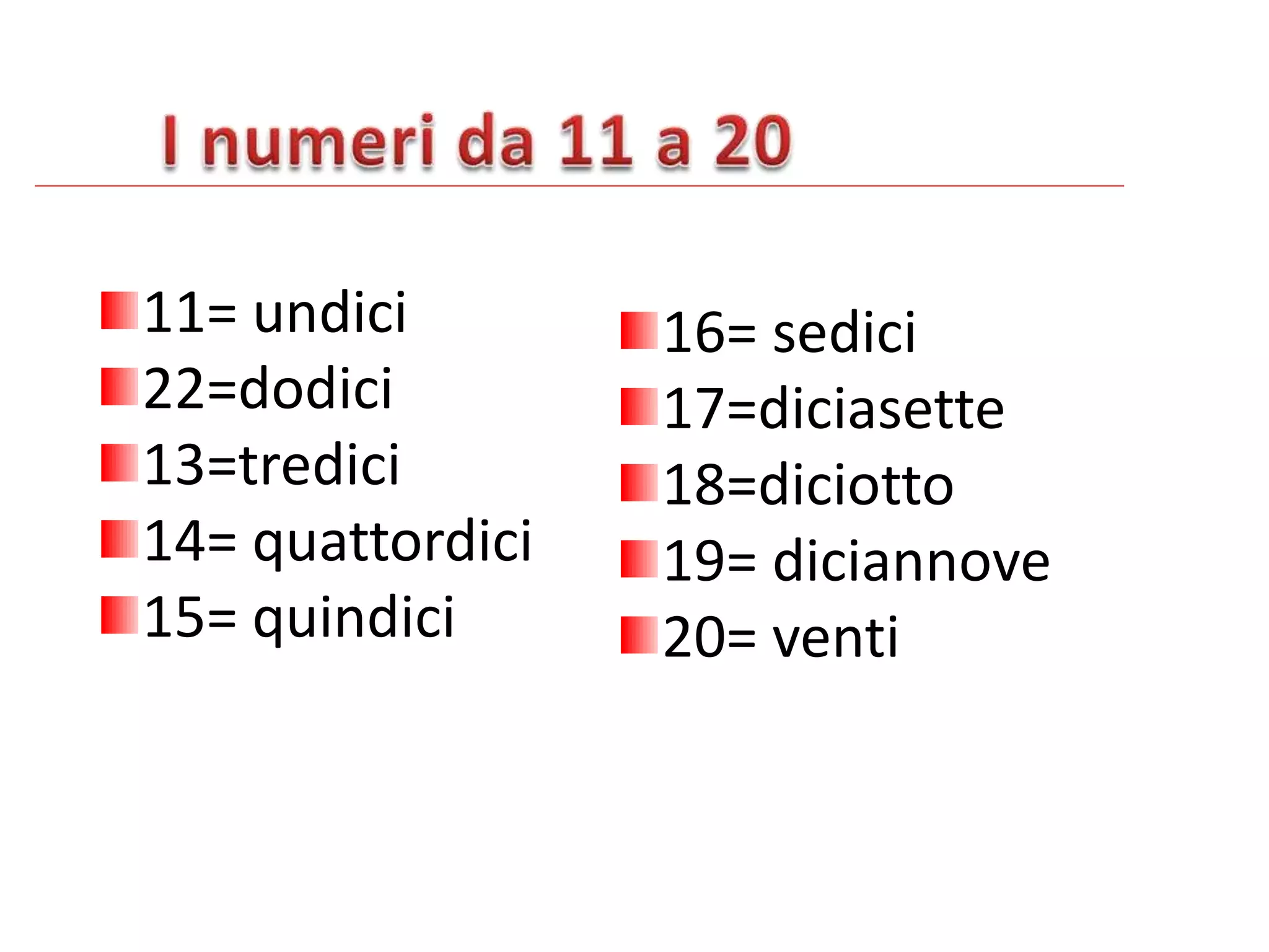 I numeri in italiano | PPTX