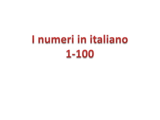 I numeri in italiano | PPTX