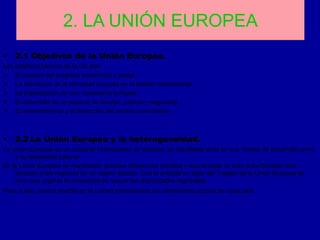 Presentación Sociales La unión Europea | PPT