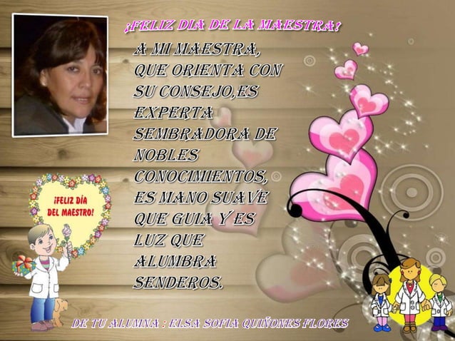 FELIZ DÍA A MI MAESTRA | PPT | Free Download