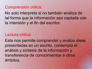 comprensión critica | PPTX