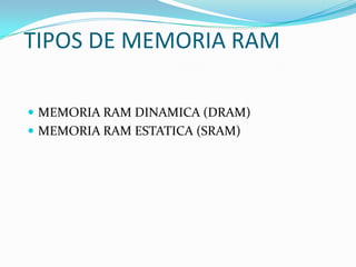 MEMORIAS RAM Y ROM | PPTX