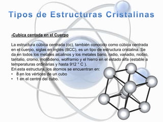 Atomos y Estructura Cristalina | PPTX