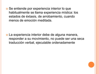 EXPERIENCIA INTERIOR | PPT