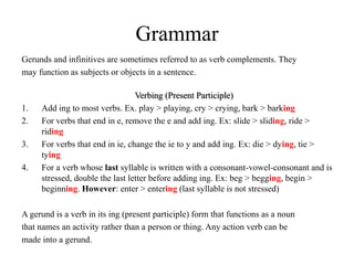 Gerunds and Infinitives | PPT