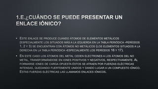 TALLER DE ENLACES QUIMICOS | PPT