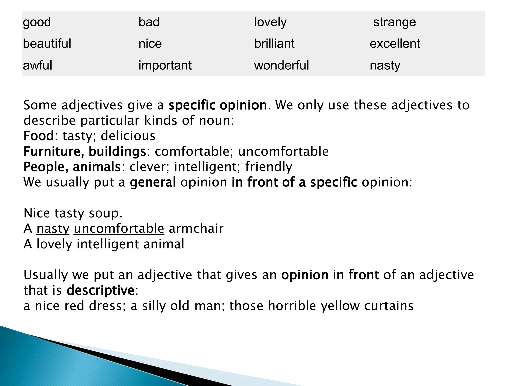 Abjective order | PPTX