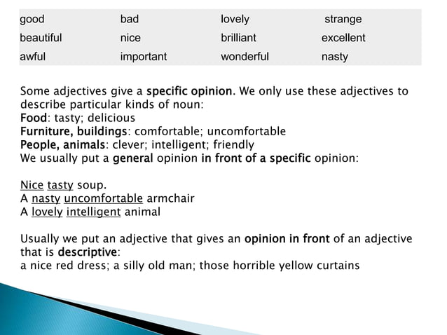 Abjective order | PPT
