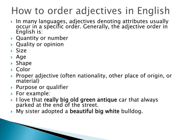 Abjective order | PPT