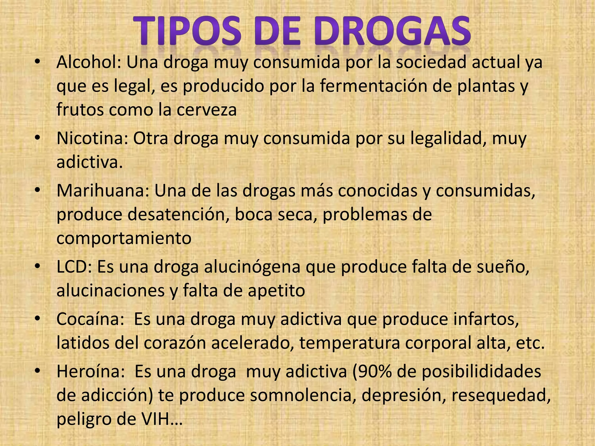 Información sobre las drogas | PPTX