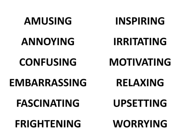 Adjectives: -ing vs. -ed | PPT