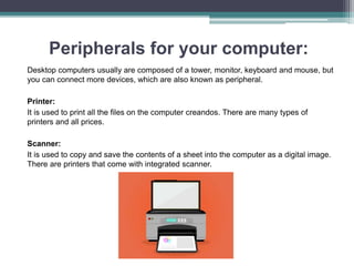 Parts of a computer | PPTX | Computer Peripherals | Computing