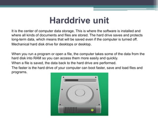 Parts of a computer | PPTX | Computer Peripherals | Computing