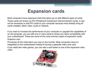 Parts of a computer | PPTX | Computer Peripherals | Computing