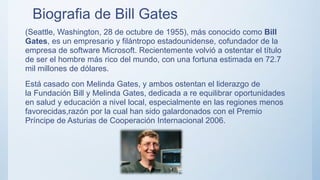 Biografia de Linus Torvald y Bill Gates | PPTX