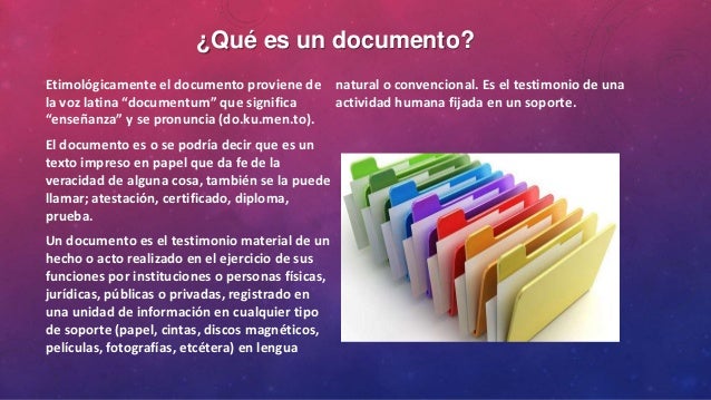 documentos escritos y tipos de documentos
