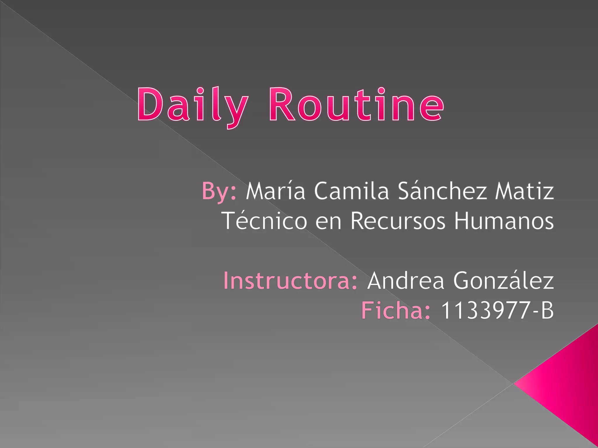 DAILY ROUTINE | PPTX