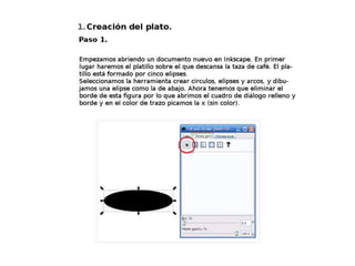 Taza de café con su plato, en Inkscape | PPTX