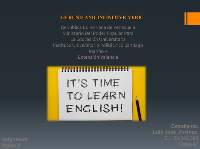 GERUND AND INFINITIVE VERB | PPT