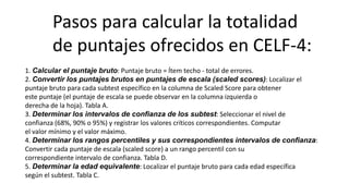 PRUEBA CELF. PRUEBA EDUCATIVA PARA MEDICIÓN DE LECTURA | PPTX