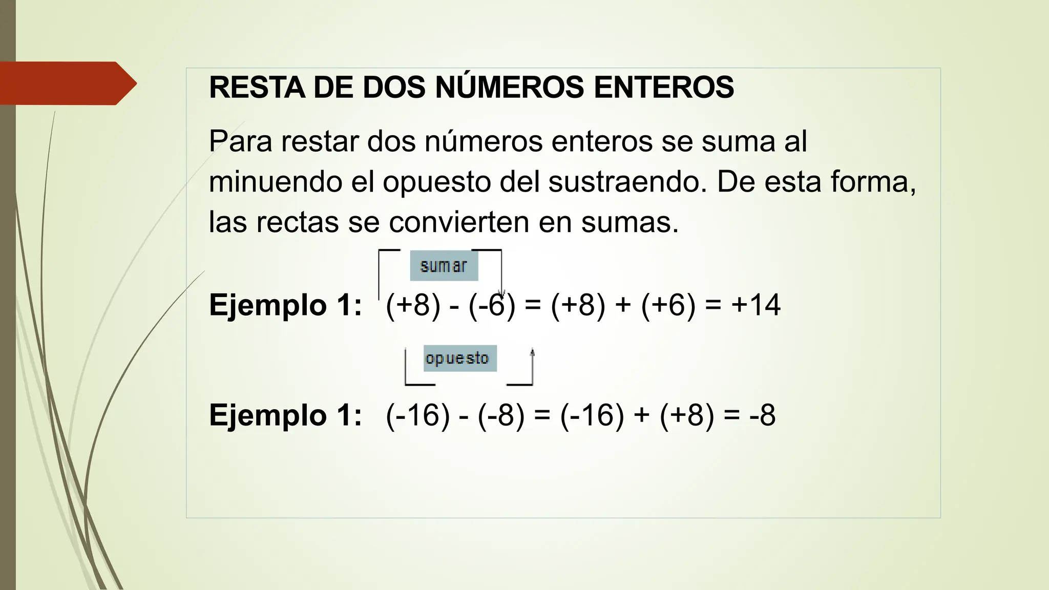 Respuestas Para Restar Números Enteros