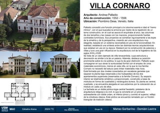 Villa Cornaro, Analisis arquitectonico de la obra | PPTX
