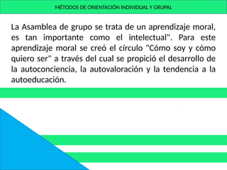 metodos de orientacion grupal e individual | PPTX