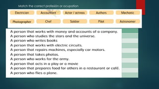 vocabulary about professions and occupations | PPTX