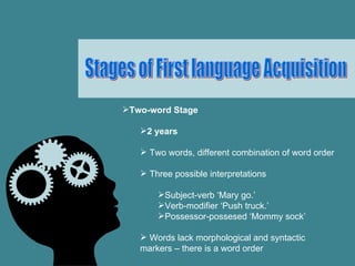 Stages of Acquisition of first Language | PPT