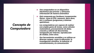 Informática Unermb que es la computadora, partes, clasificación ...