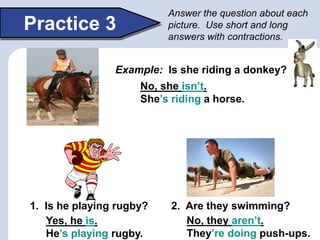 Present Progresive Sports and exercises | PPT | Free Download