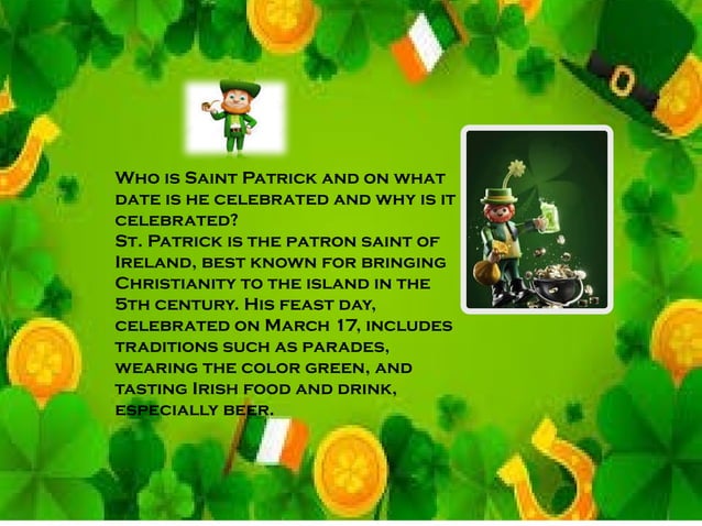 feliz dia de san patricio celebrarlo como actividad | PPT