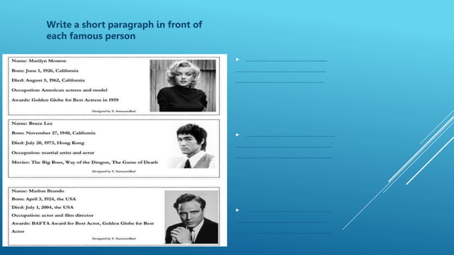 Describing famous people | PPTX