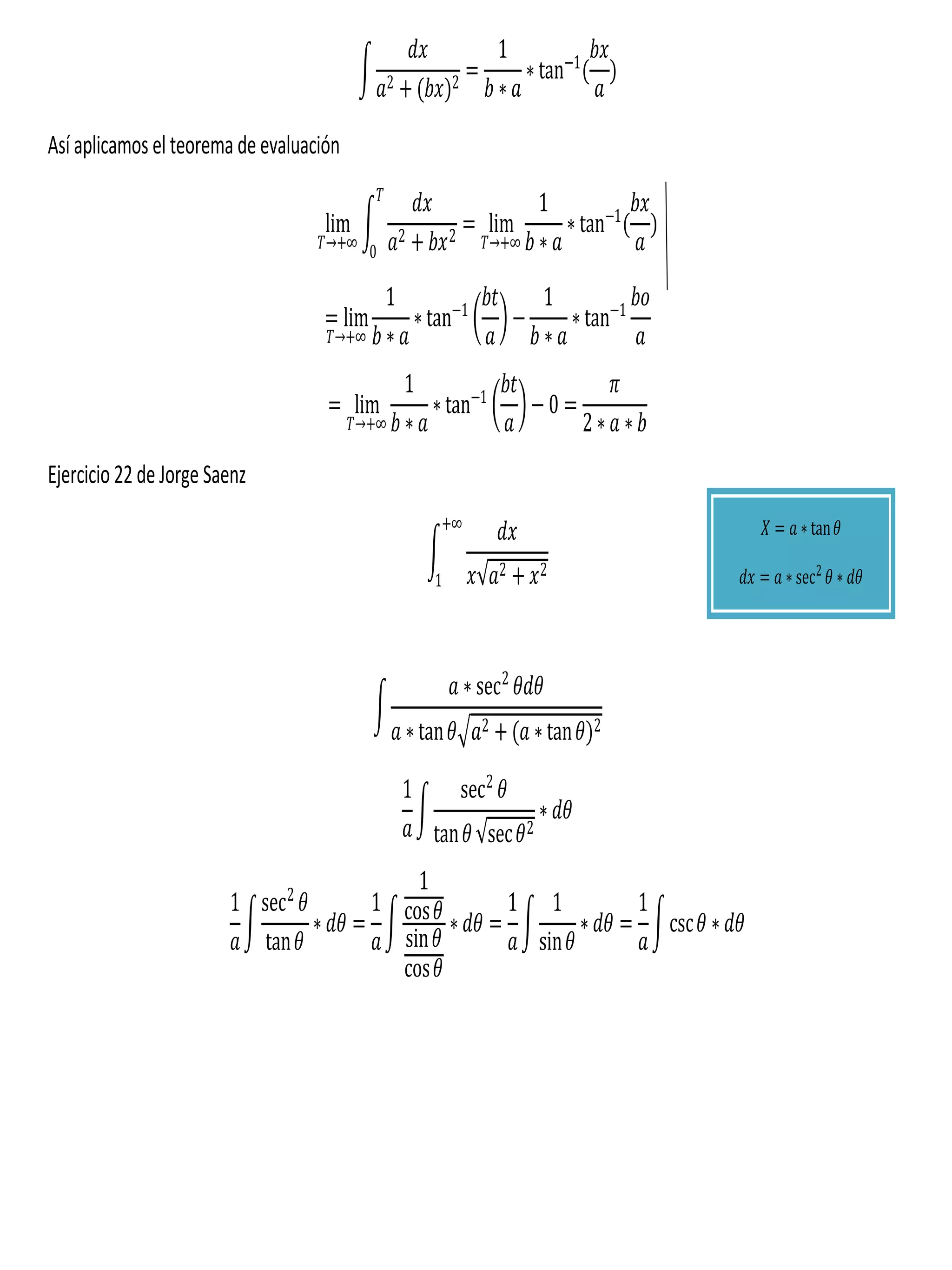 Ejercicios de Integrales impropias de primera especie. | PDF