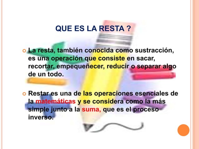 la resta | PPTX