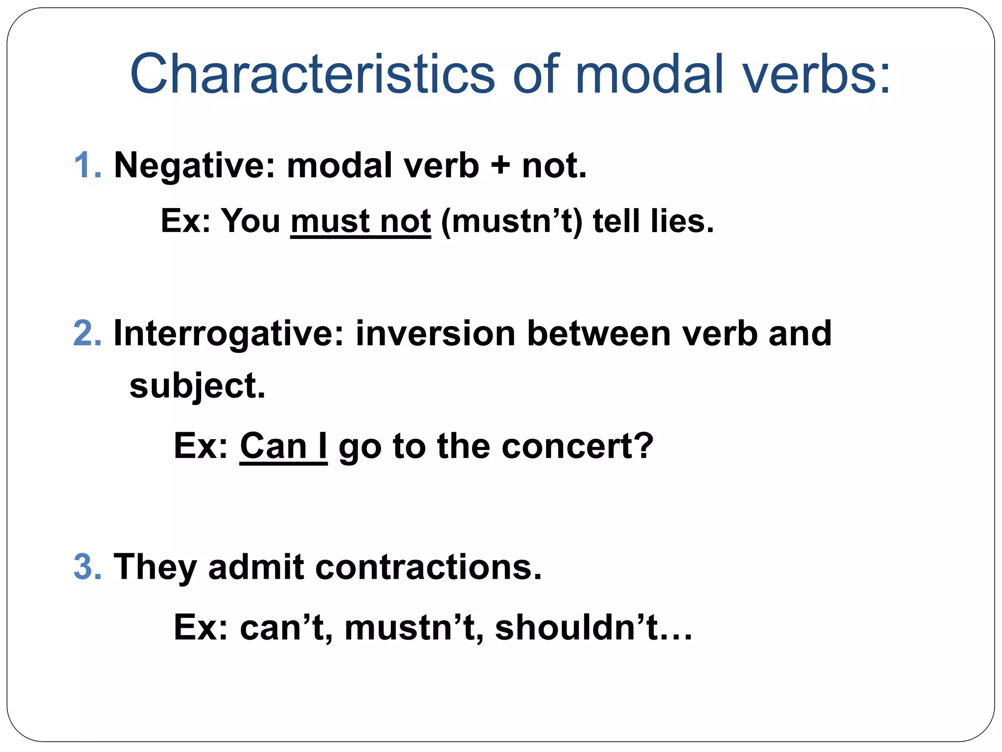 ISE I (B1). Modal verbsSummary of modal verbs | PPTX