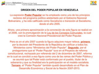 Presentación sobre el poder popular | PPT