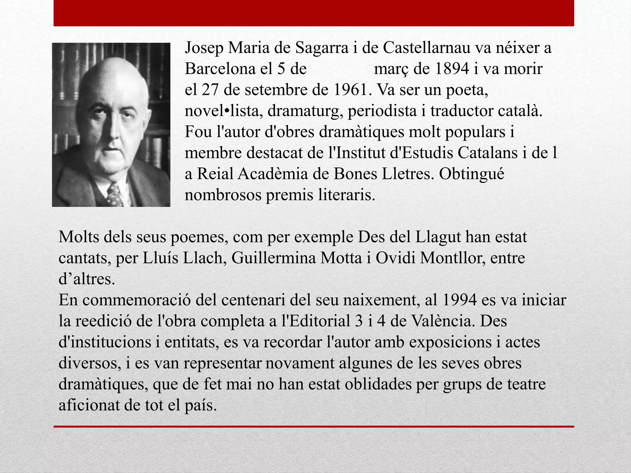 Josep Maria de Sagarra | PPT