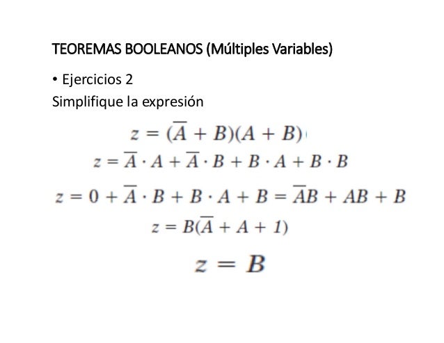 Teoremas Booleanos