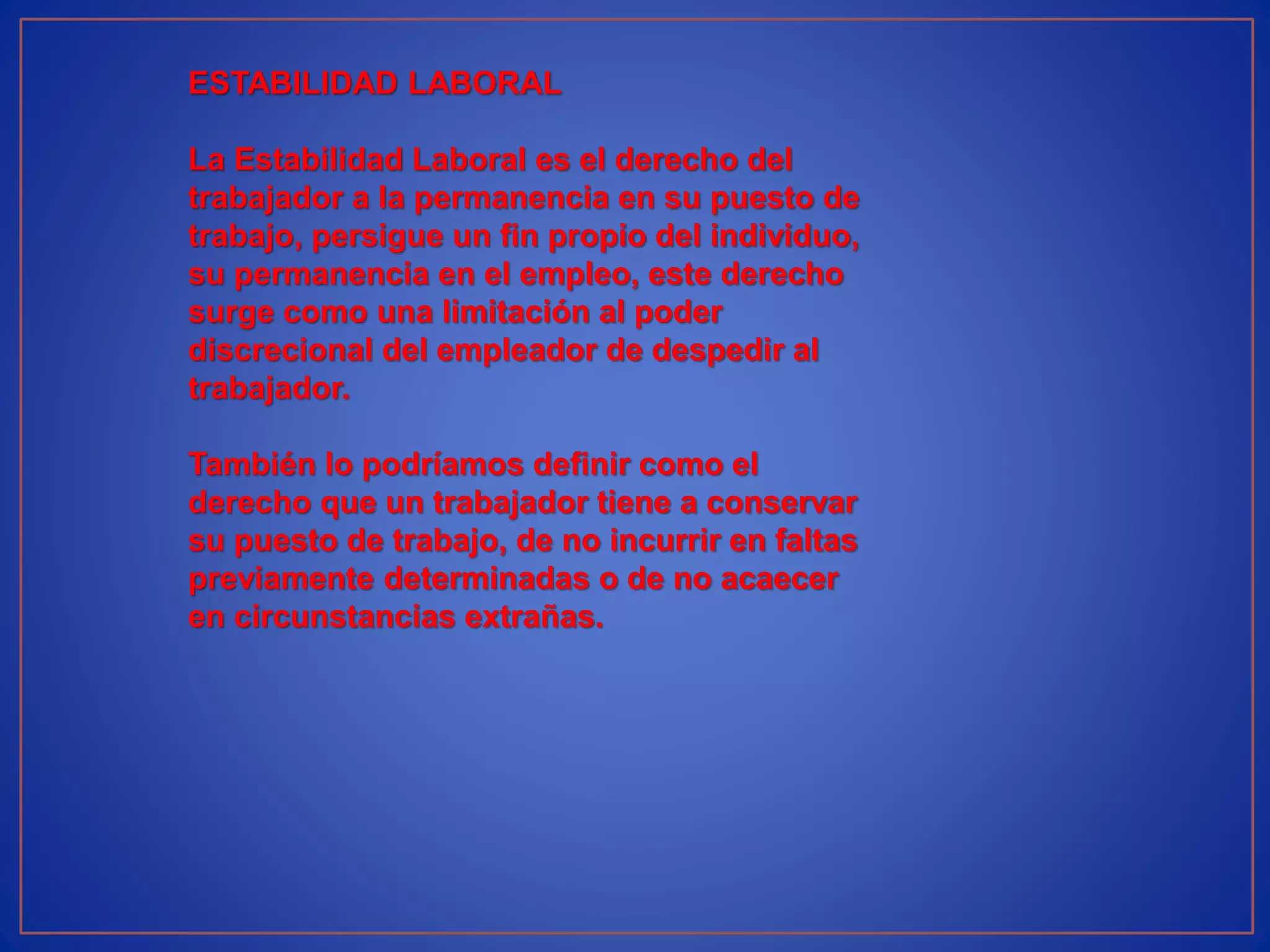 estabilidad laboral | PPT