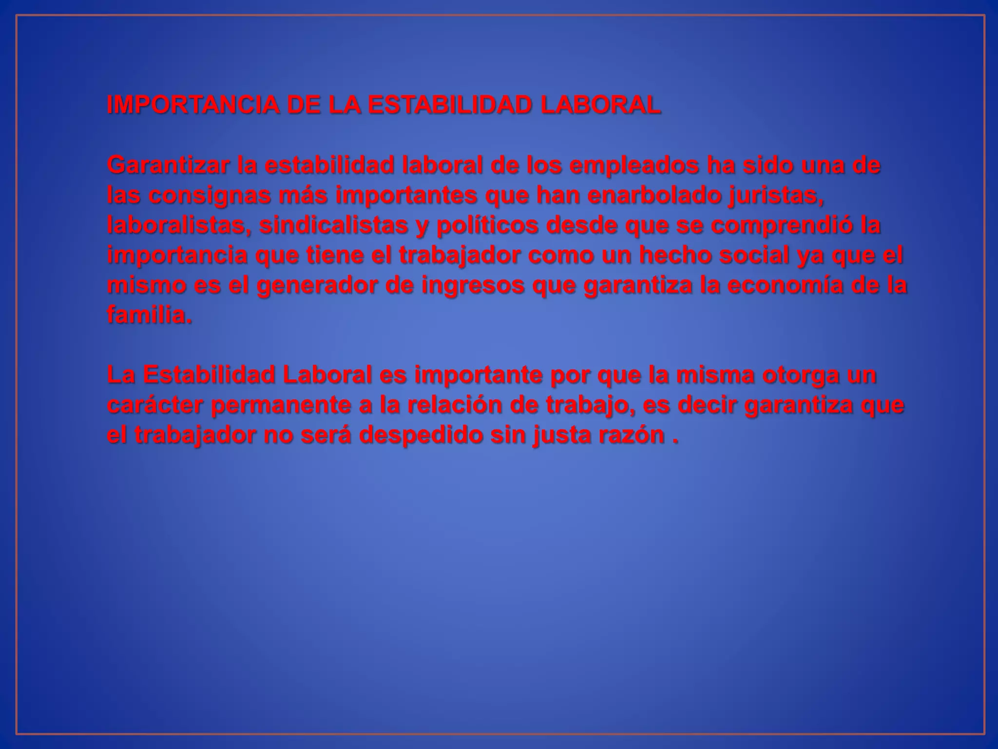 estabilidad laboral | PPT