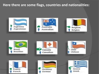 Countries and nationalities - Países y nacionalidades | PPTX