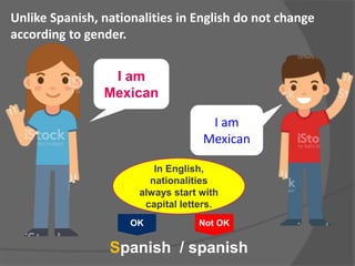 Countries and nationalities - Países y nacionalidades | PPTX