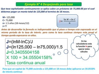 Presentación 7 tasa de interés continuo | PDF
